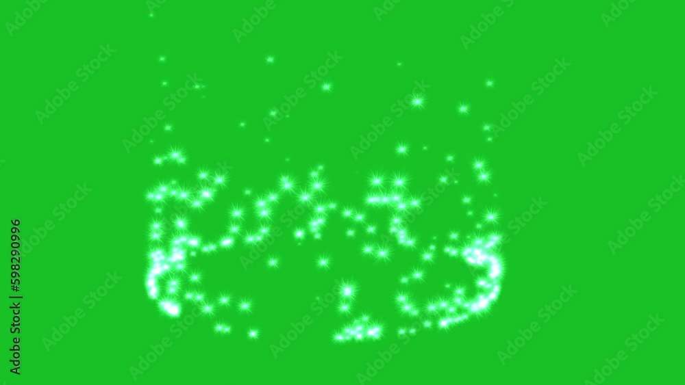 Rising stars on circle shape green screen background motion graphic ...