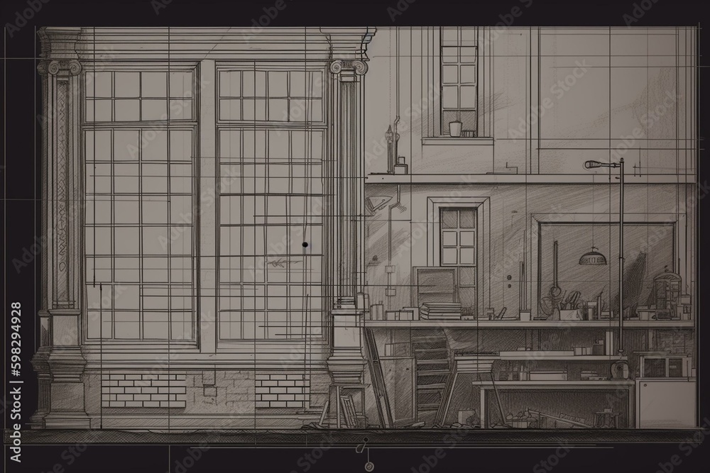 Technical drawing for installing windows featured in catalogue ...