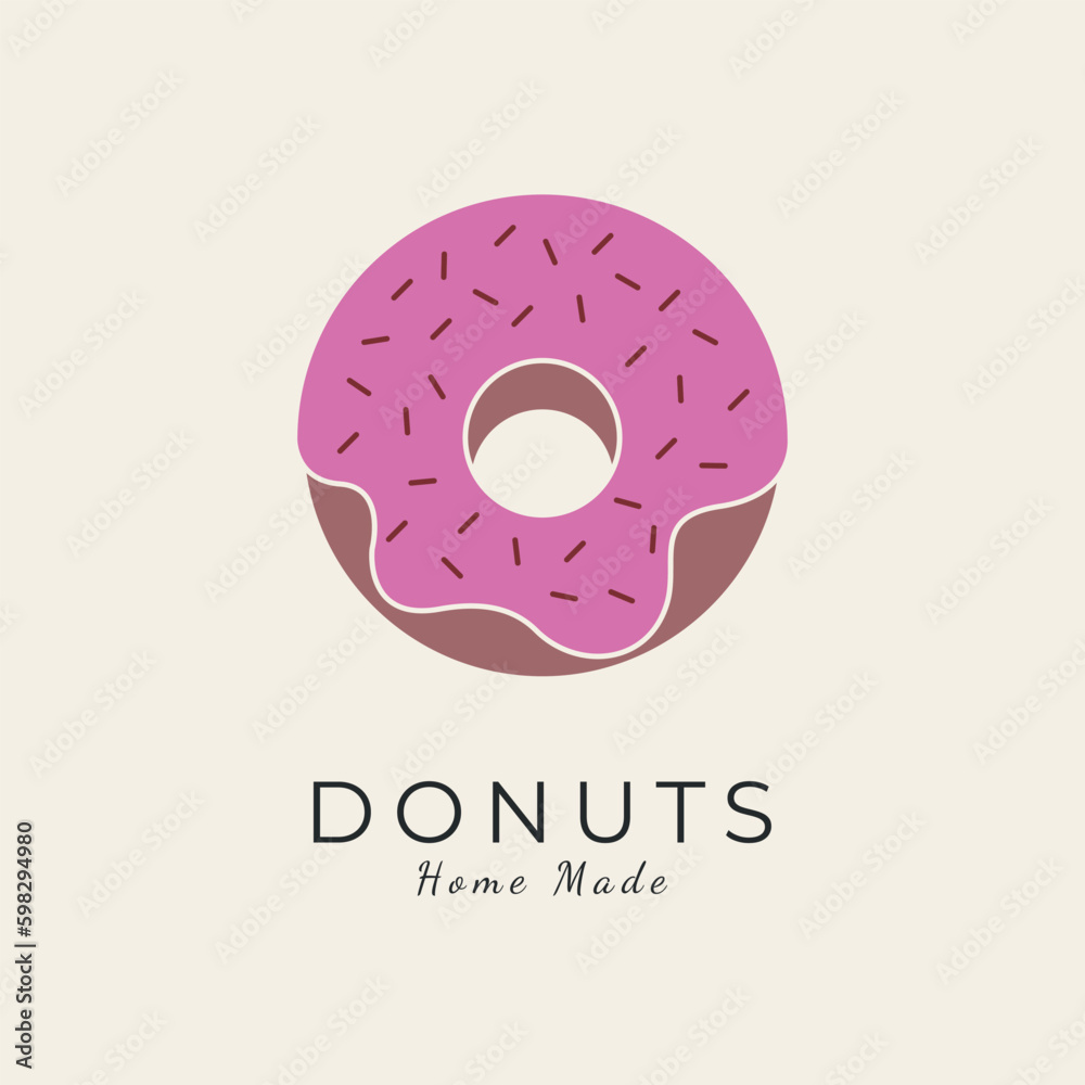 donuts line art logo design vector illustration. Stock Vector | Adobe Stock