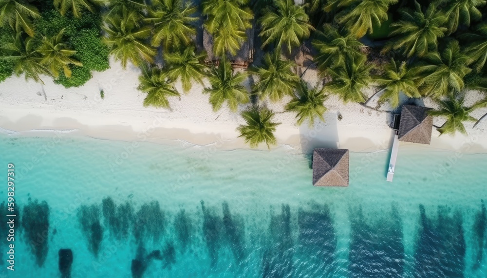 island view from the sky. shot taken with drone above the beautiful ...