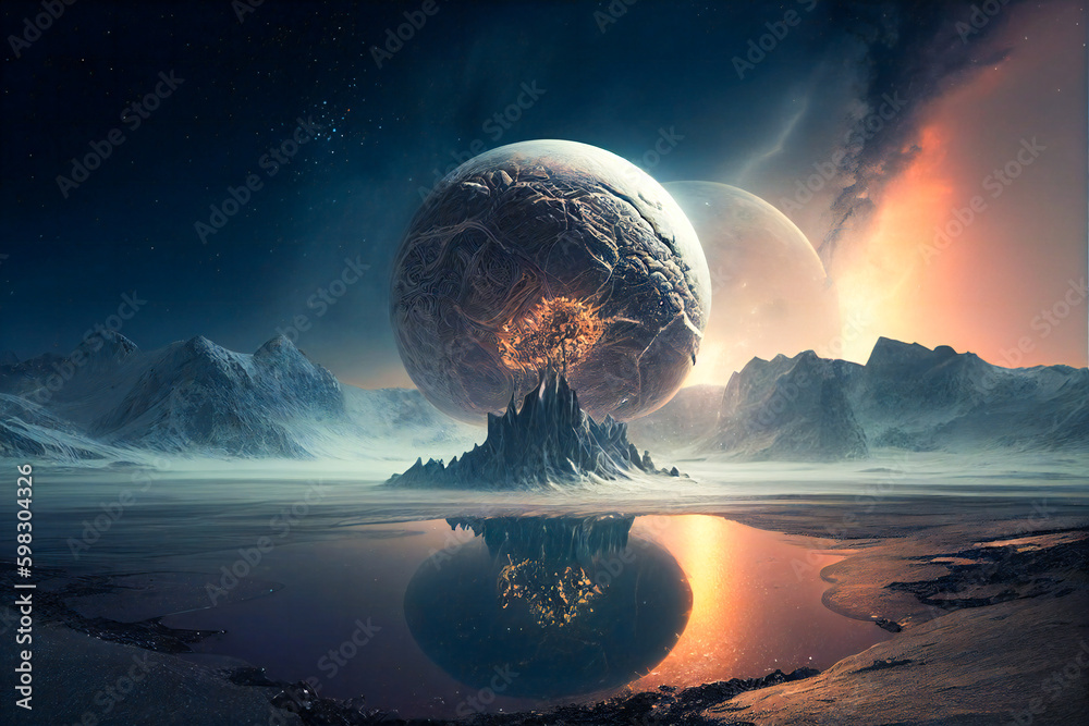 Strange, bizarre ancient alien structure on an alien planet. Created ...