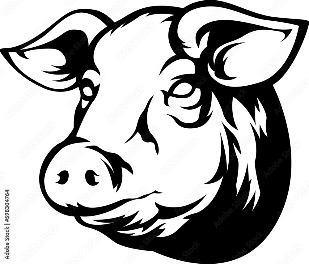 Pig head mascot. Swine logo. Hog illustration. Stock Vector | Adobe Stock