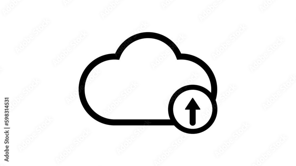 Cloud uploading icon, Animated icon on transparent background, alpha ...