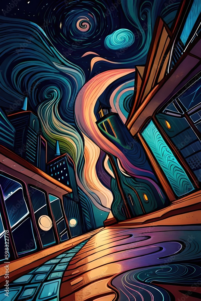 Photo & Art Print A surreal digital painting of a fancy galaxy, with ...