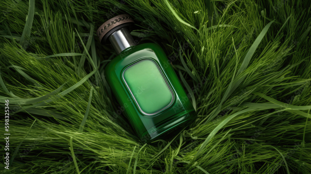Bottle of Energizing Fresh-Cut Grass Scent, Invigorating Aroma, Nature ...