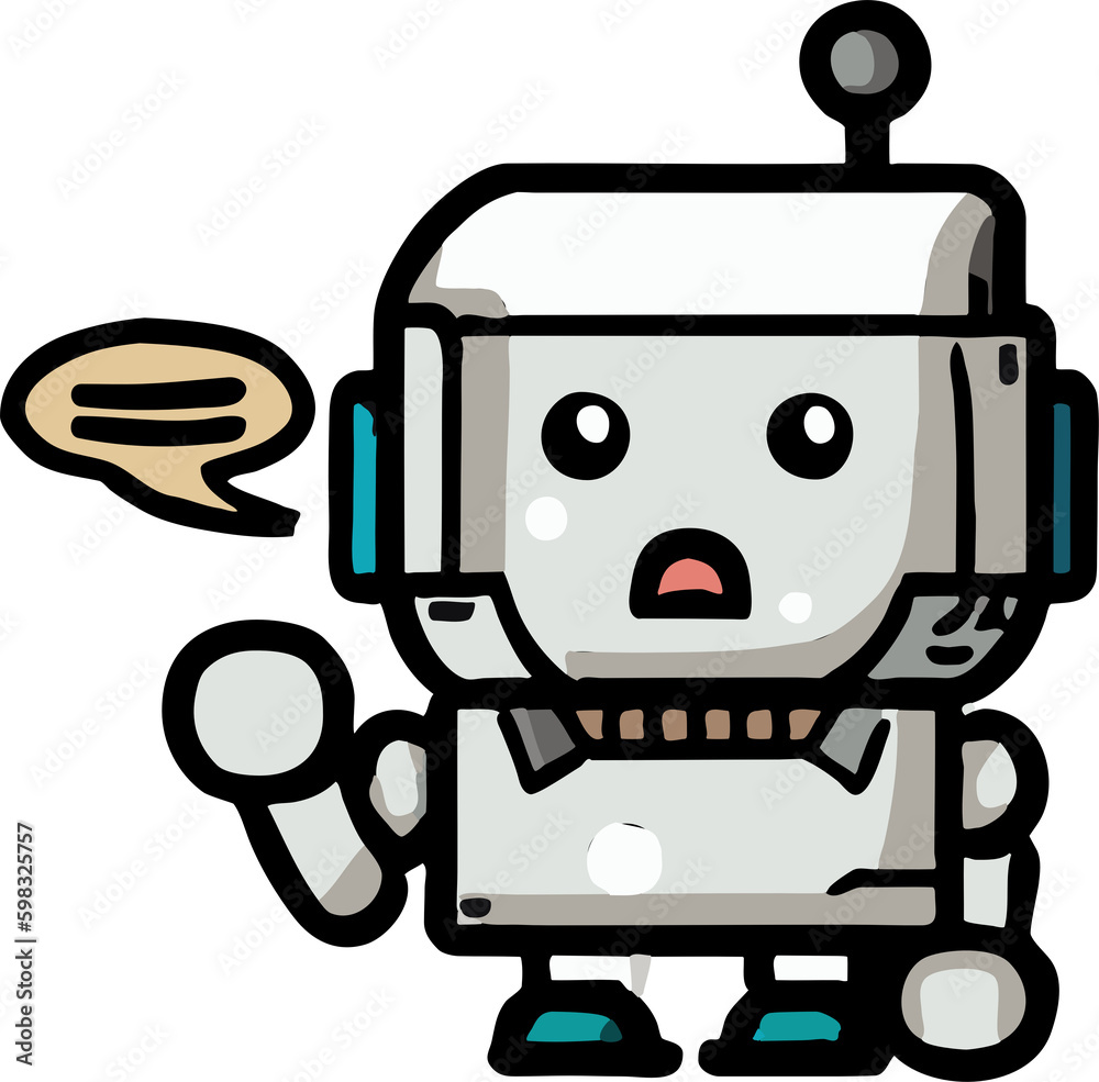 Talking robot png graphic clipart design Stock Illustration | Adobe Stock