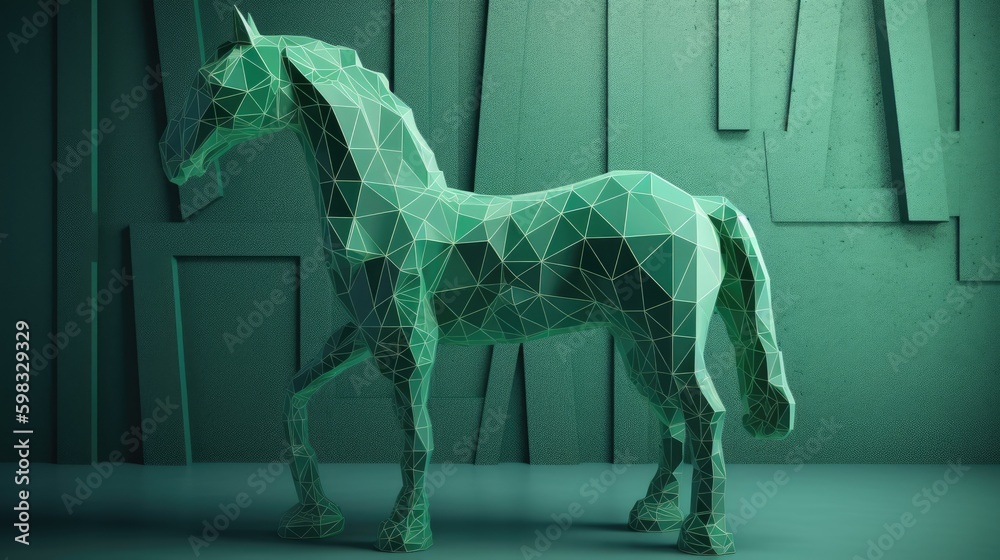 Green Trojan Horse, Symbol of Deception and Strategy, Mythology and ...