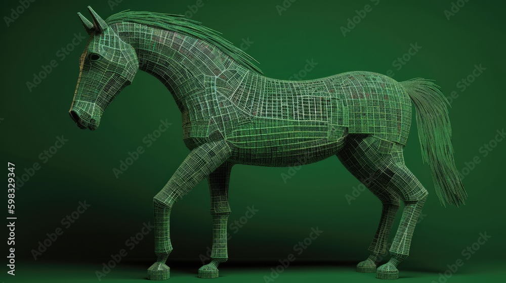 Green Trojan Horse, Symbol of Deception and Strategy, Mythology and ...