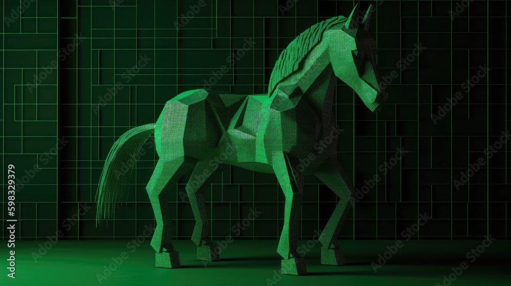 Green Trojan Horse, Symbol of Deception and Strategy, Mythology and ...