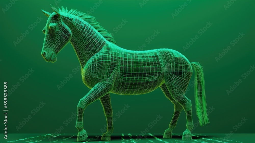 Green Trojan Horse, Symbol of Deception and Strategy, Mythology and ...