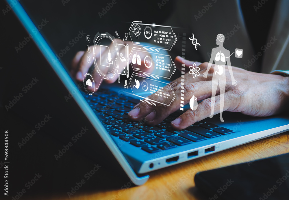 Medical technology and futuristic concept.Digital healthcare and ...