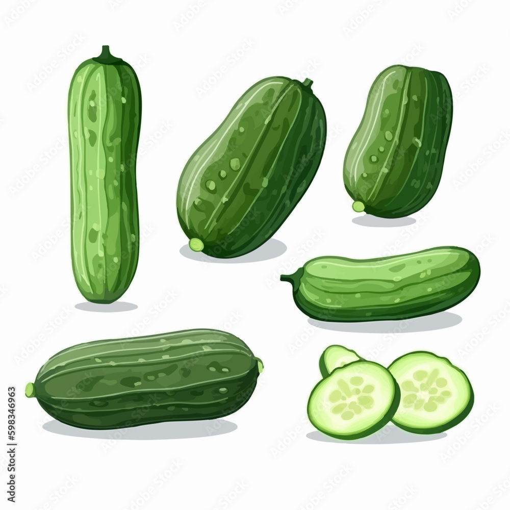 An adorable pack of cartoon cucumber stickers to add some fun to your ...