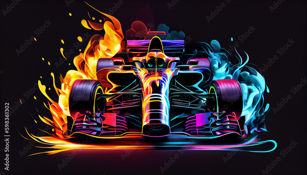 Racing formula car illustration for competition banner and poster ...