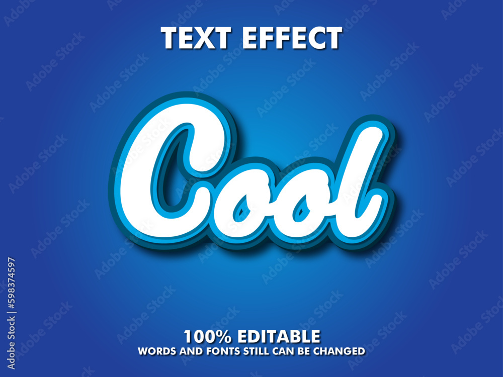 vector cool text effect editable template, cold text, fun font, cool ...