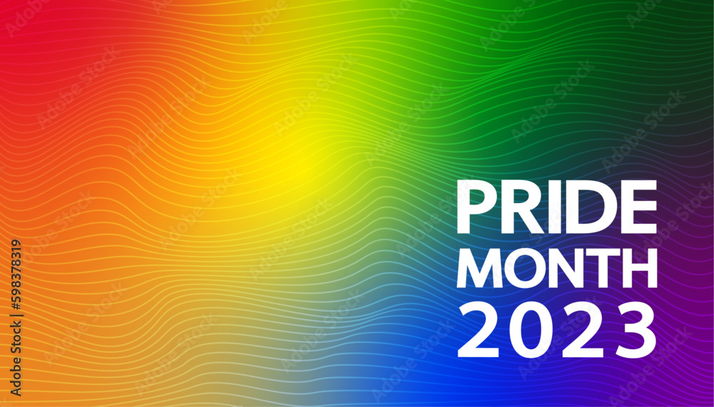 Pride Month 2023 vector concept. Freedom rainbow LGBT flag on white ...