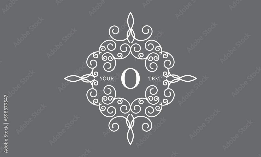 Elegant logo with elements of calligraphic elegant ornament and letter ...