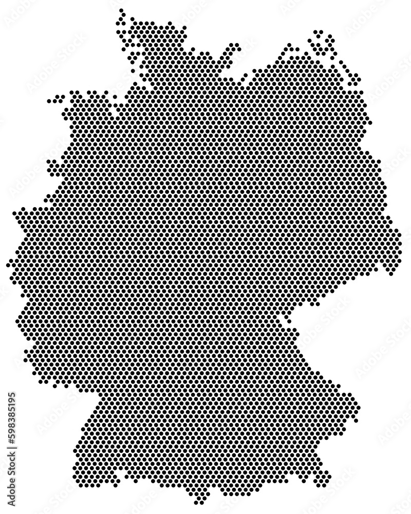 Isolated map of Germany created by dots On a transparent background ...
