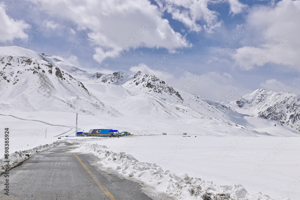 Winter Scenery Near Khunjerab Pass Border Between Pakistan-China in ...