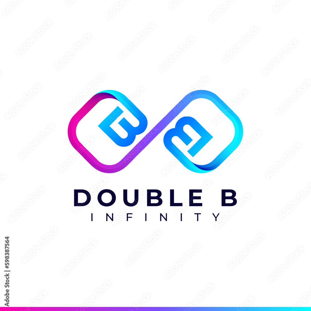 Vetor de Letter B Infinity Logo design and Gradient Colorful symbol for ...