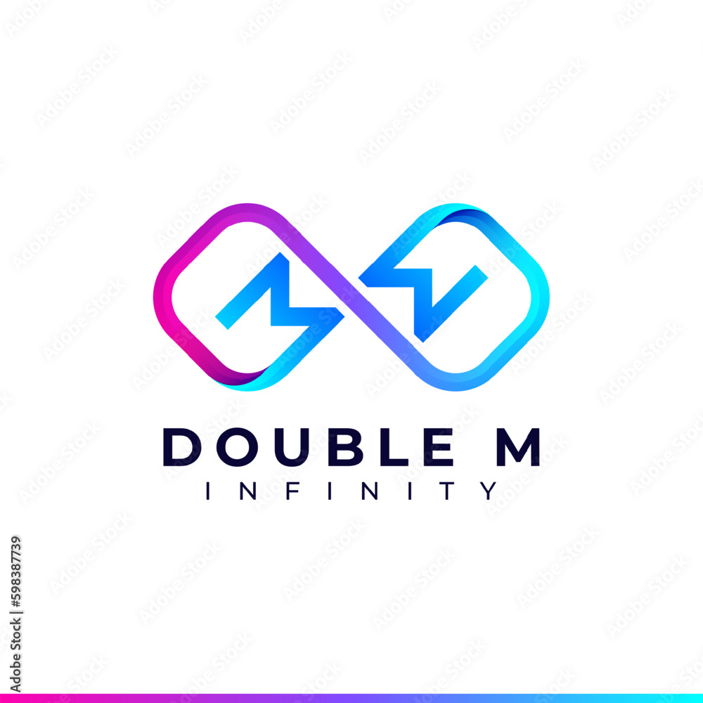 Letter M Infinity Logo design and Gradient Colorful symbol for Business ...