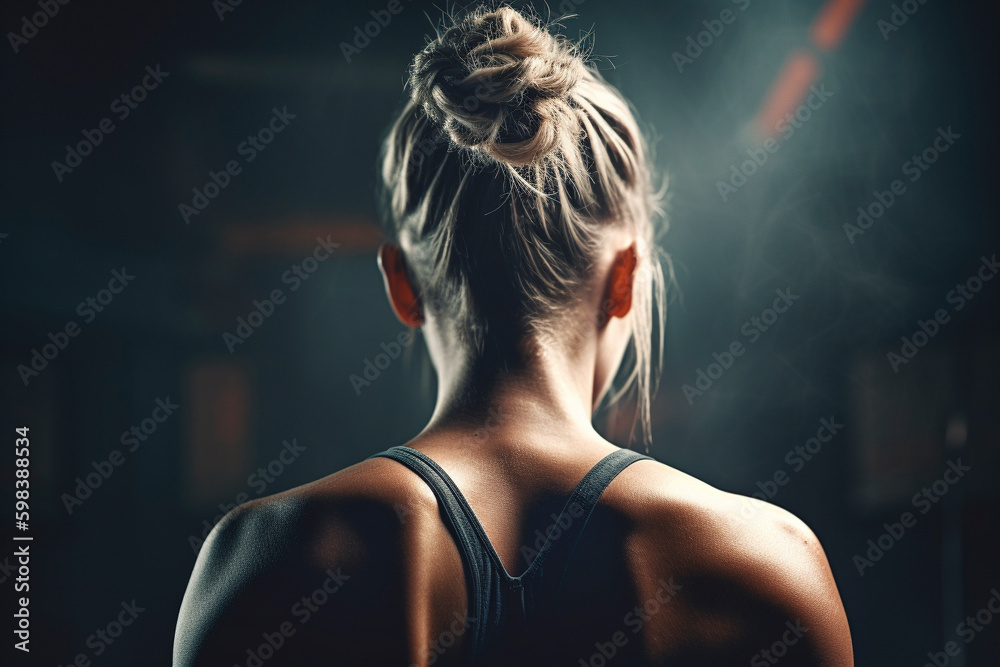 Professional Grade Fitness: Back View of Athletic Woman in Ultra ...
