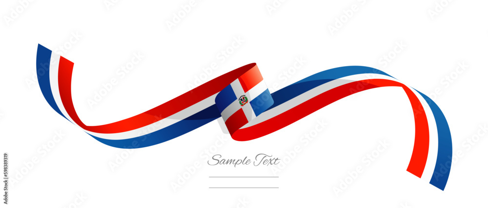 Dominican flag ribbon vector illustration. Dominican Republic flag ...
