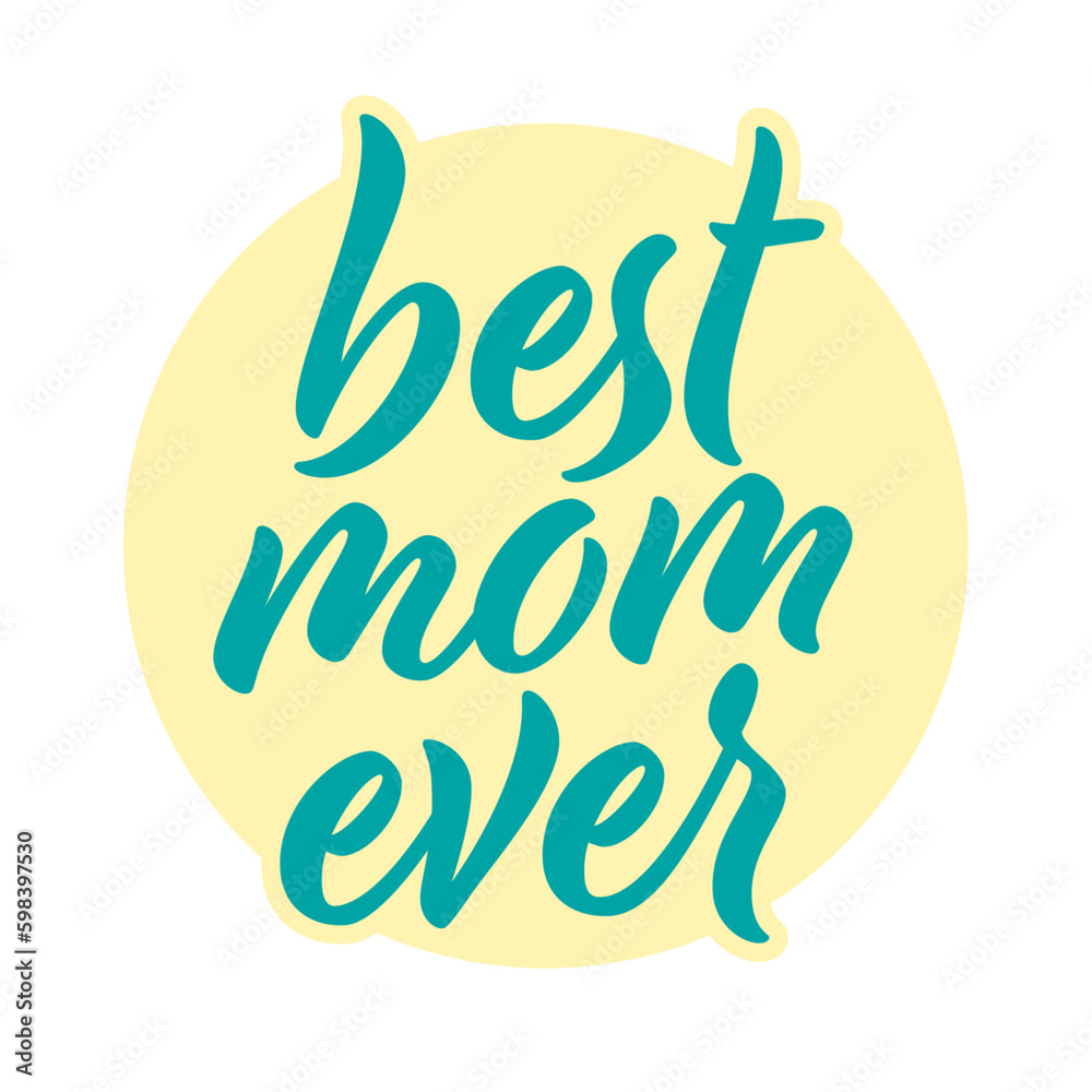 Best Mom Ever, Happy Mother's Day Post for Social Media in Yellow with ...