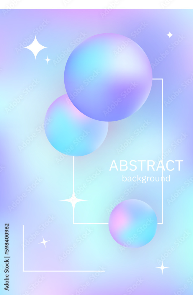 Abstract chrome bubble fluid y2k gradient background vector. holo ...