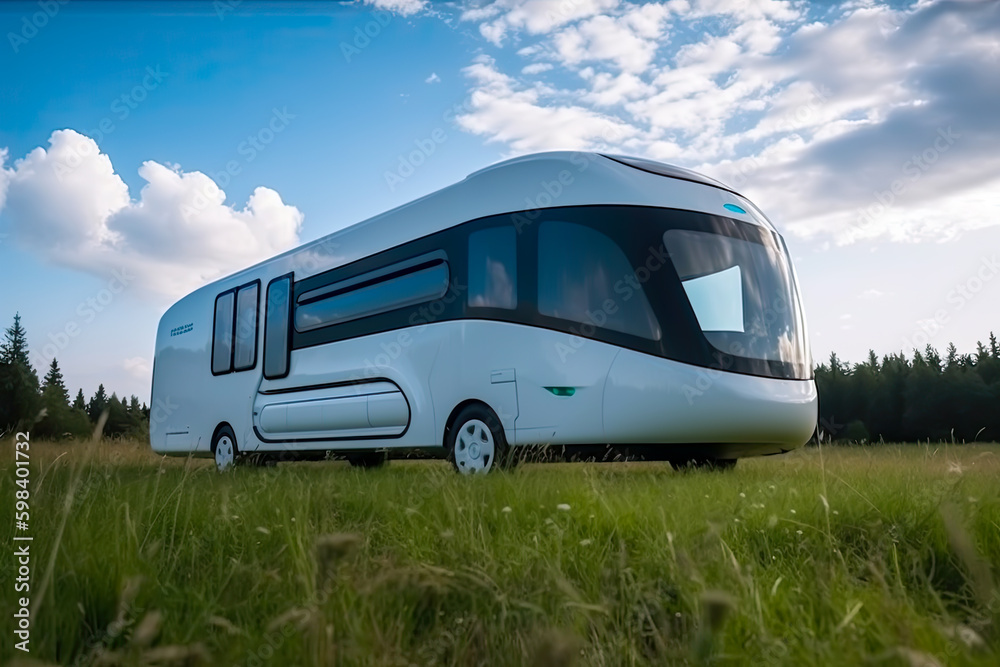 big motorhome or caravan of the future, concept, generative ai Stock ...