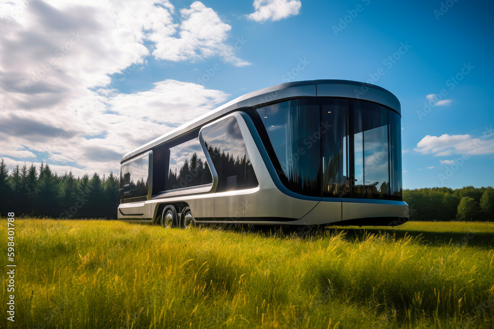 big motorhome or caravan of the future, concept, generative ai Stock ...