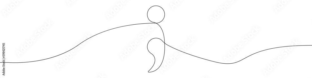 Continuous line drawing of semicolon vector. Comma and period vector ...