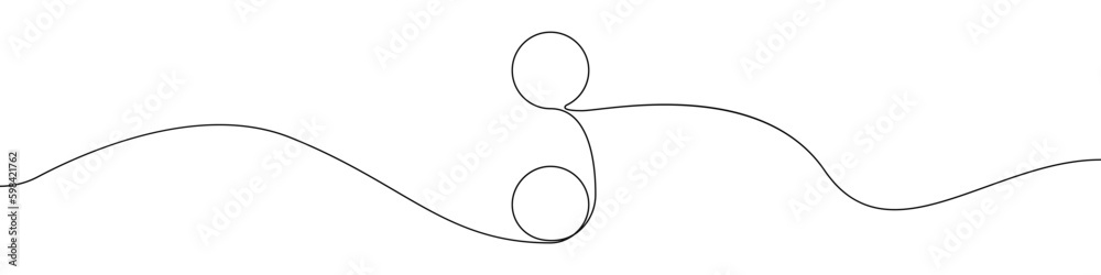 Continuous single line drawing of two dots vector. Colon punctuation ...