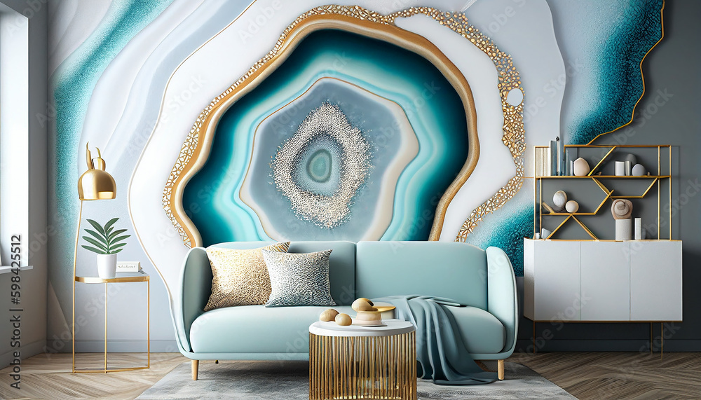 Interior Design - Geode Cross Section Wallpaper - Generative Ai Stock ...