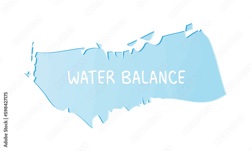 Water balance. Inspirational quote on blue watercolor stripes ...