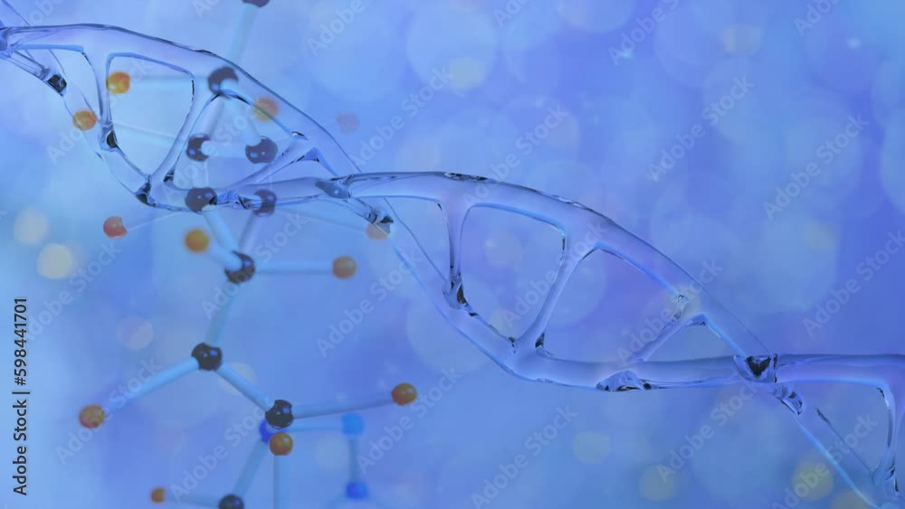 human dna structure with glass helix destroyed, transition to liquid ...