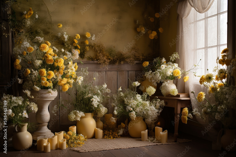 Spring Digital Backdrops Yellow Series, Mother's Day Mini Session ...