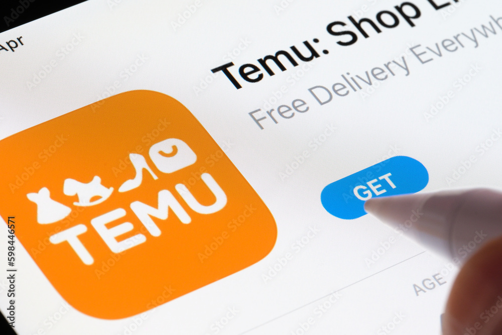 TEMU app seen on the ipad screen. Temu shop app is a new shopping ...