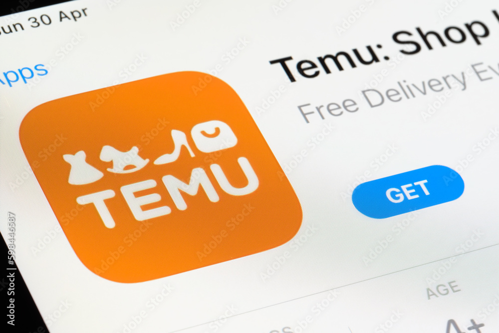 TEMU app seen on the ipad screen. Temu shop app is a new shopping ...