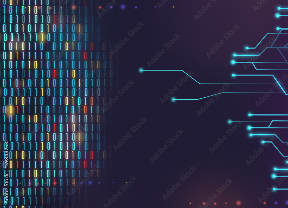 Matrix background with digits 1.0. The concept of data flow. Business ...