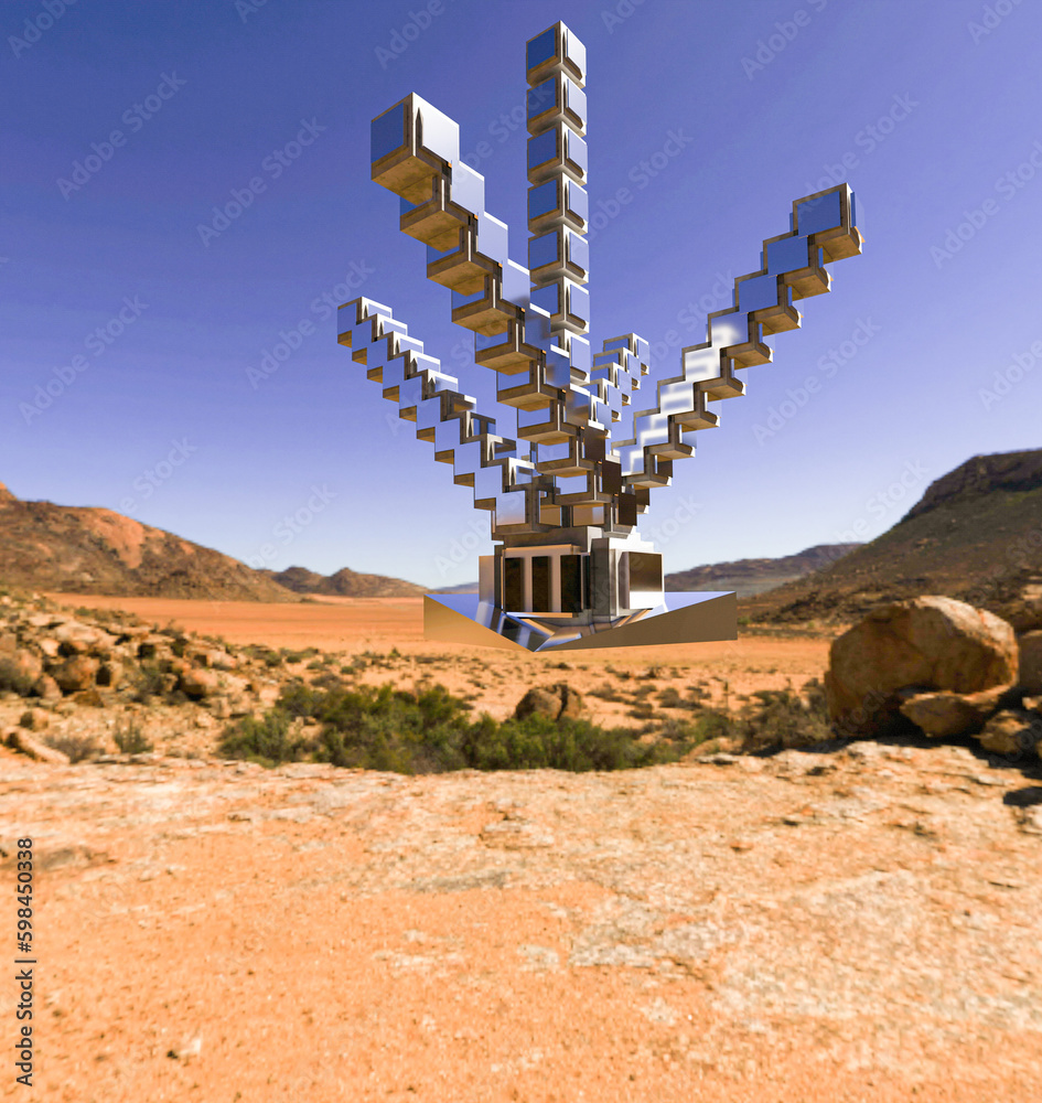 Building with an irregular polygon as a base, a central tower of ...