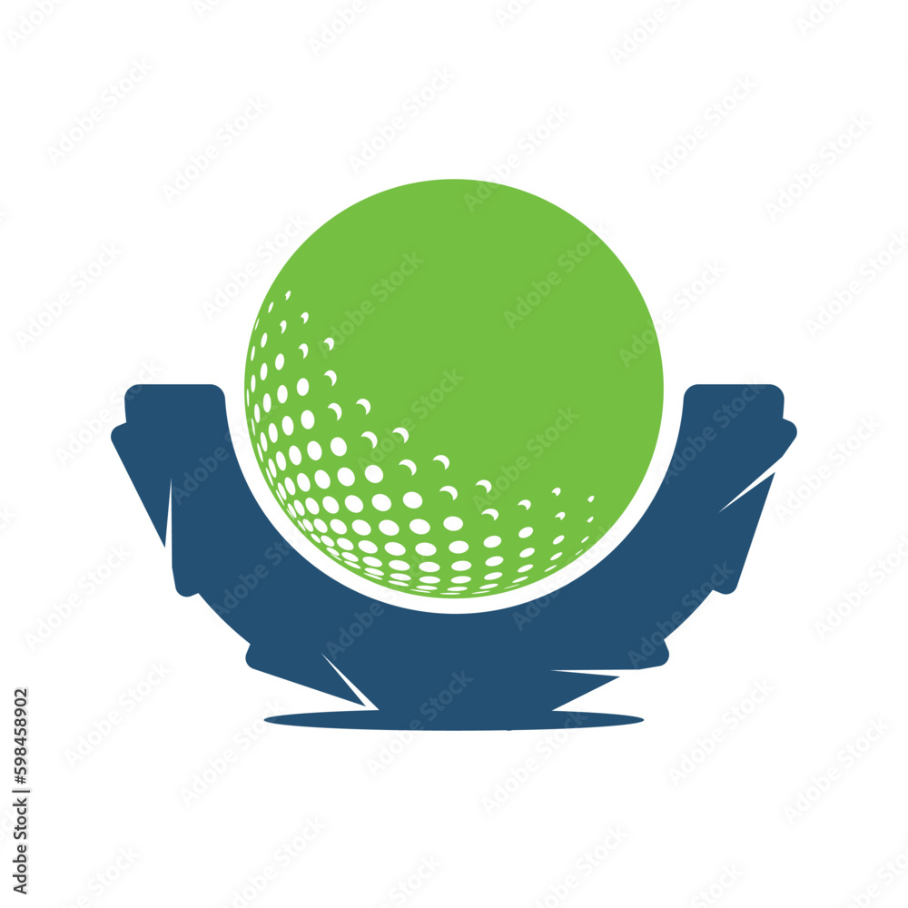 Golf ball driving logo design. Ball and tire combination template ...
