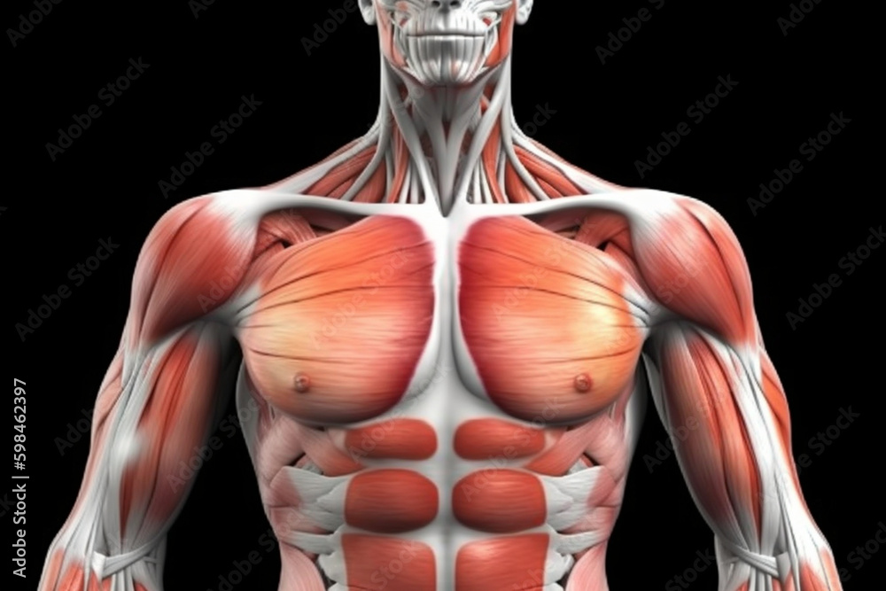 Chest Muscles Pectoralis Major and Minor Anatomy Muscles Generative AI ...