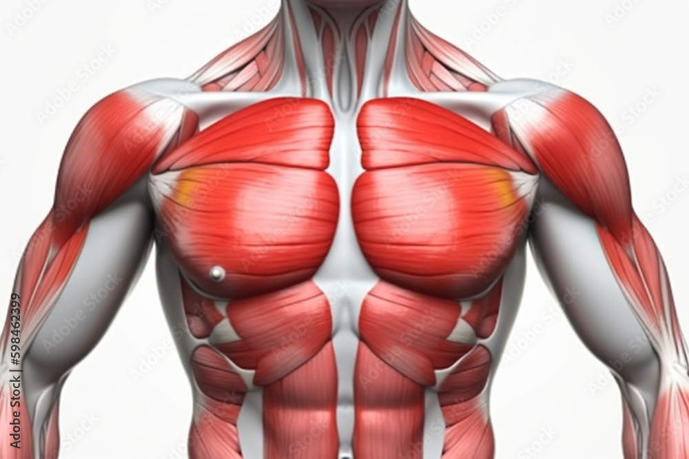 Chest Muscles Pectoralis Major and Minor Anatomy Muscles Generative AI ...