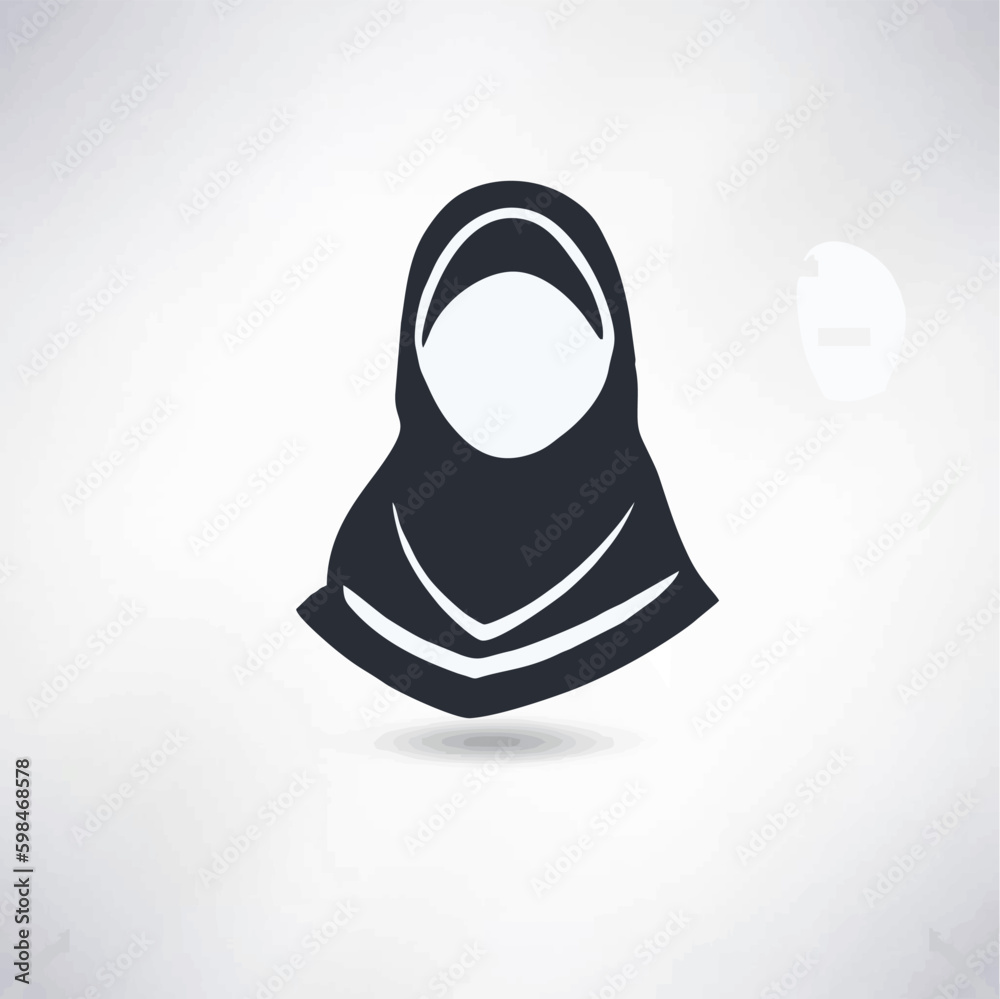 Women wearing hijab icon. Avatar icon in flat style. Muslim woman ...
