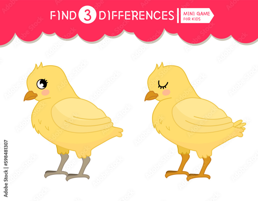 Find differences. Educational game for children. Cartoon vector ...