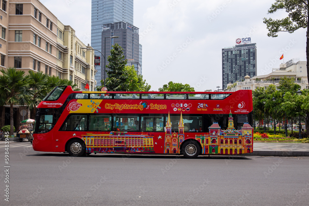Ho Chi Minh city , Vietnam , Two Decker Bus for tourism in the city ...