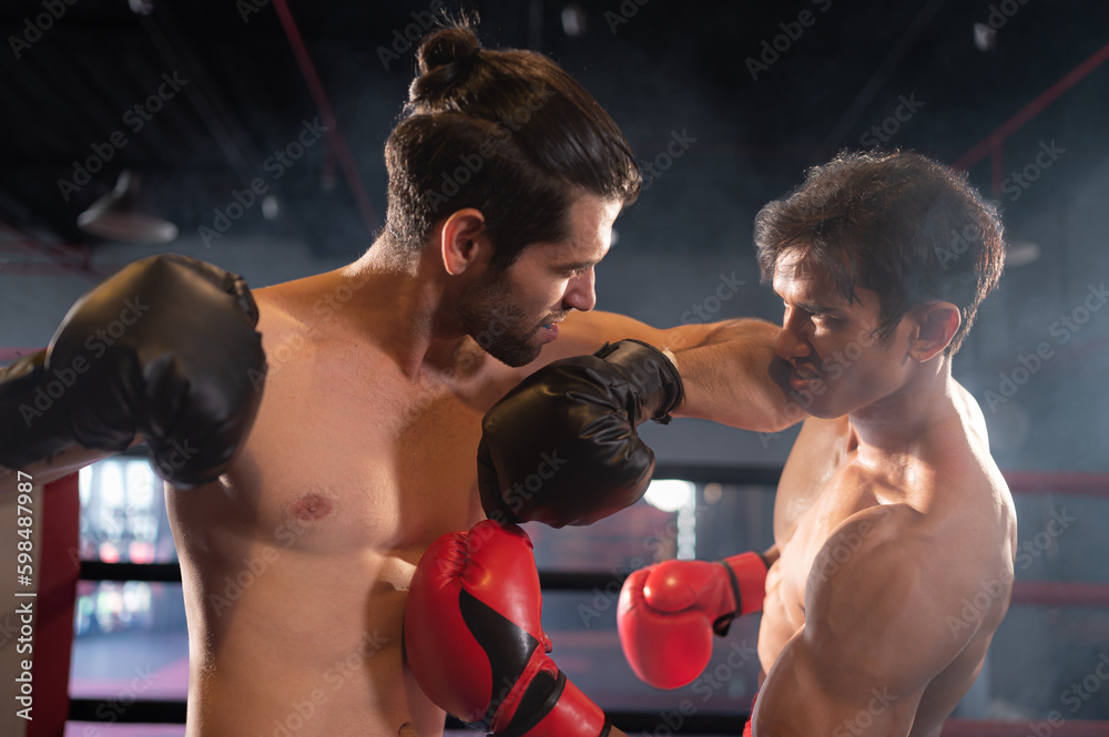 Using the elbow is one of the Muay Thai weapons that is used to chop ...