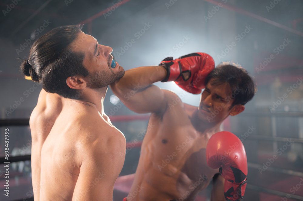 Using the elbow is one of the Muay Thai weapons that is used to chop ...