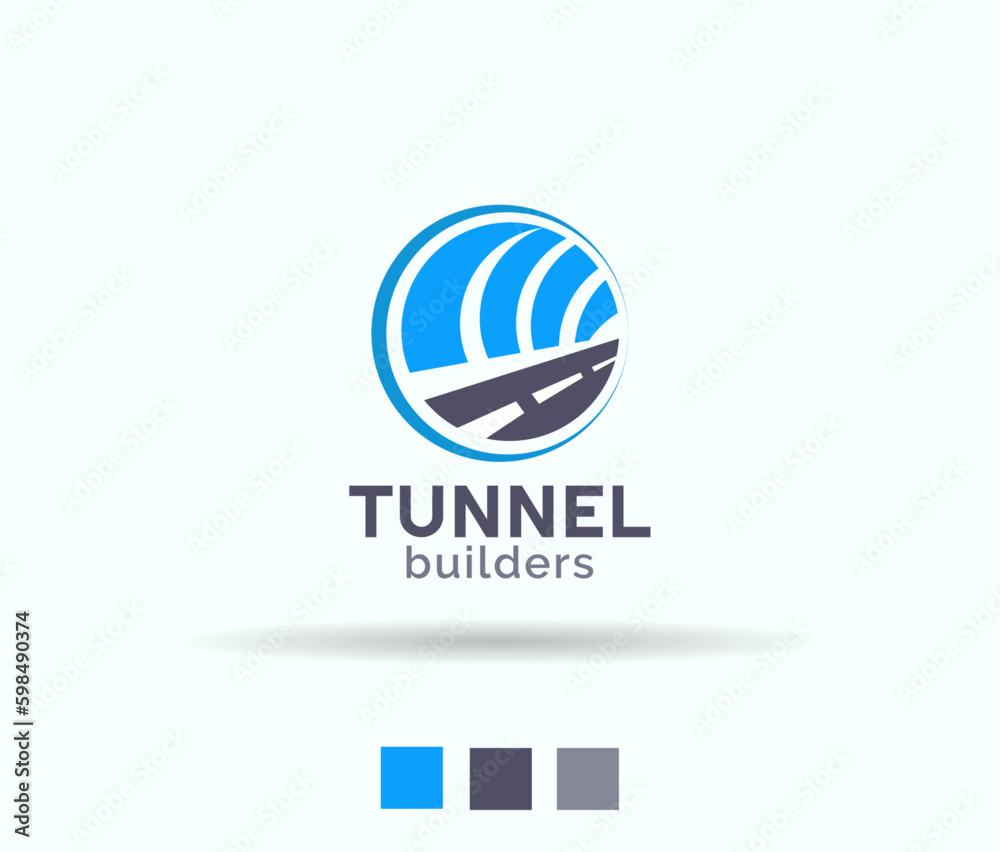 Tunnel builder logo design Stock Vector | Adobe Stock