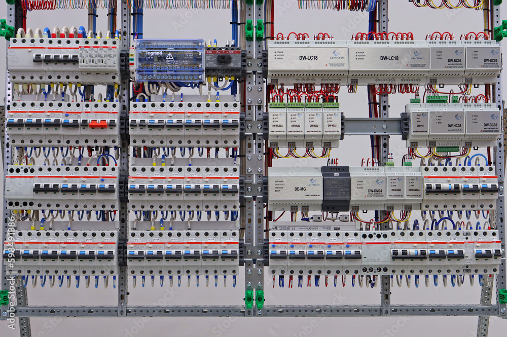 Electric switchboard on the Larnitech automation and ABB circuit ...
